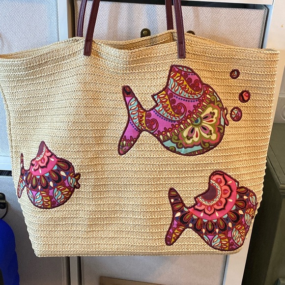 Vera Bradley | Bags | Vera Bradley Fish Beach Straw Bag | Poshmark